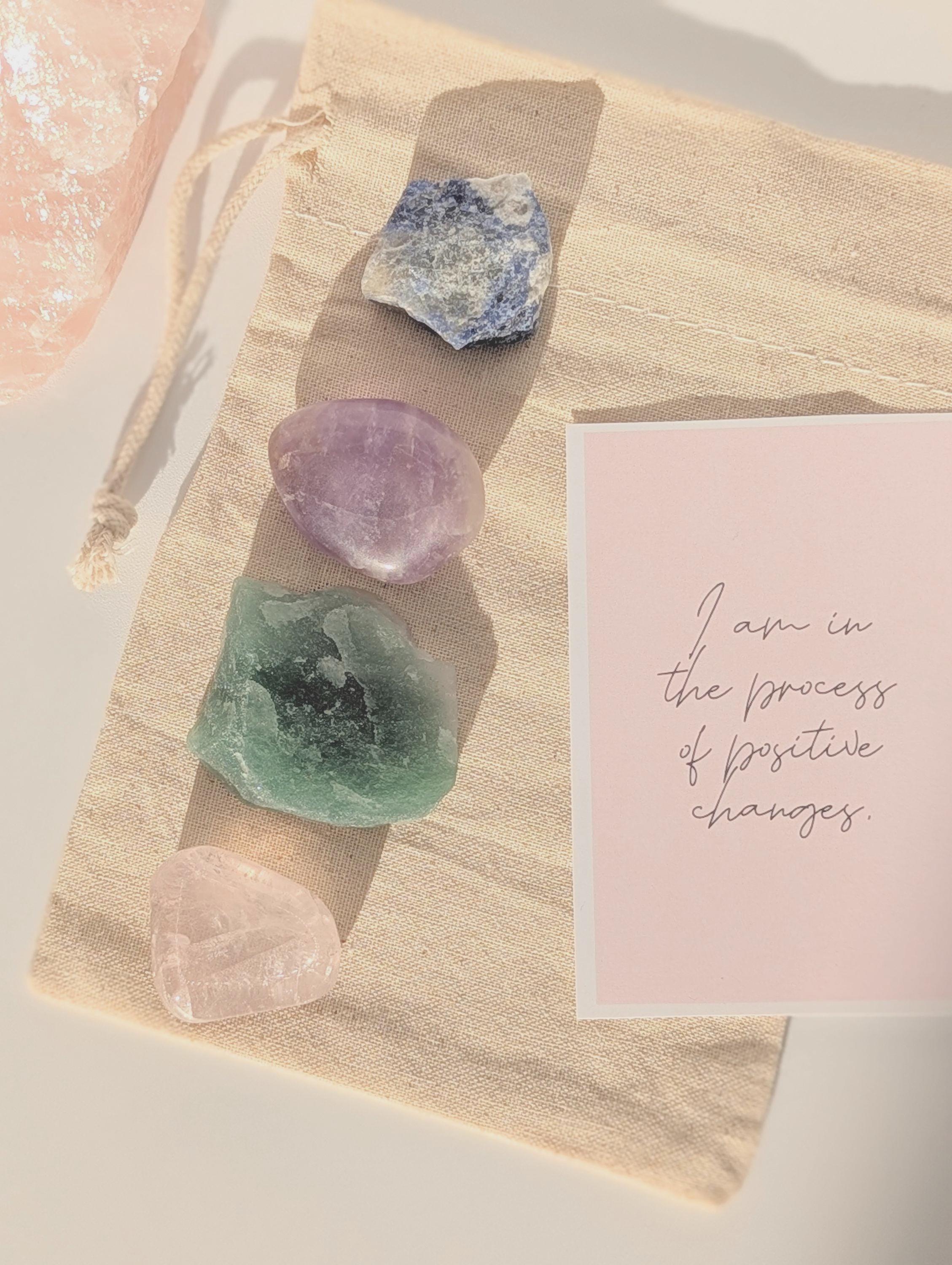 Stress Relief & Calming Crystal Set – Sodalite, Amethyst, Rose Quartz ...