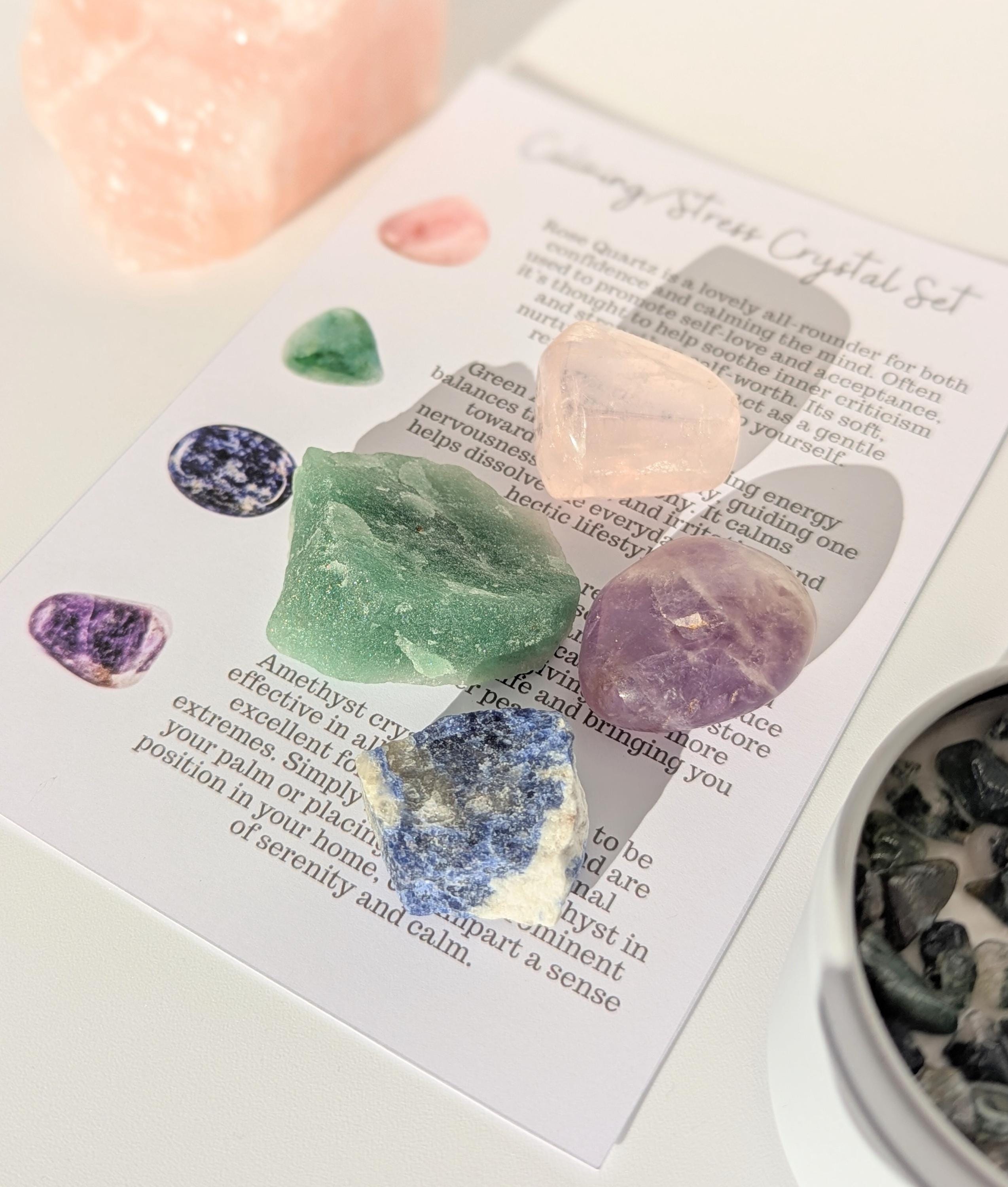 Stress Relief & Calming Crystal Set – Sodalite, Amethyst, Rose Quartz ...
