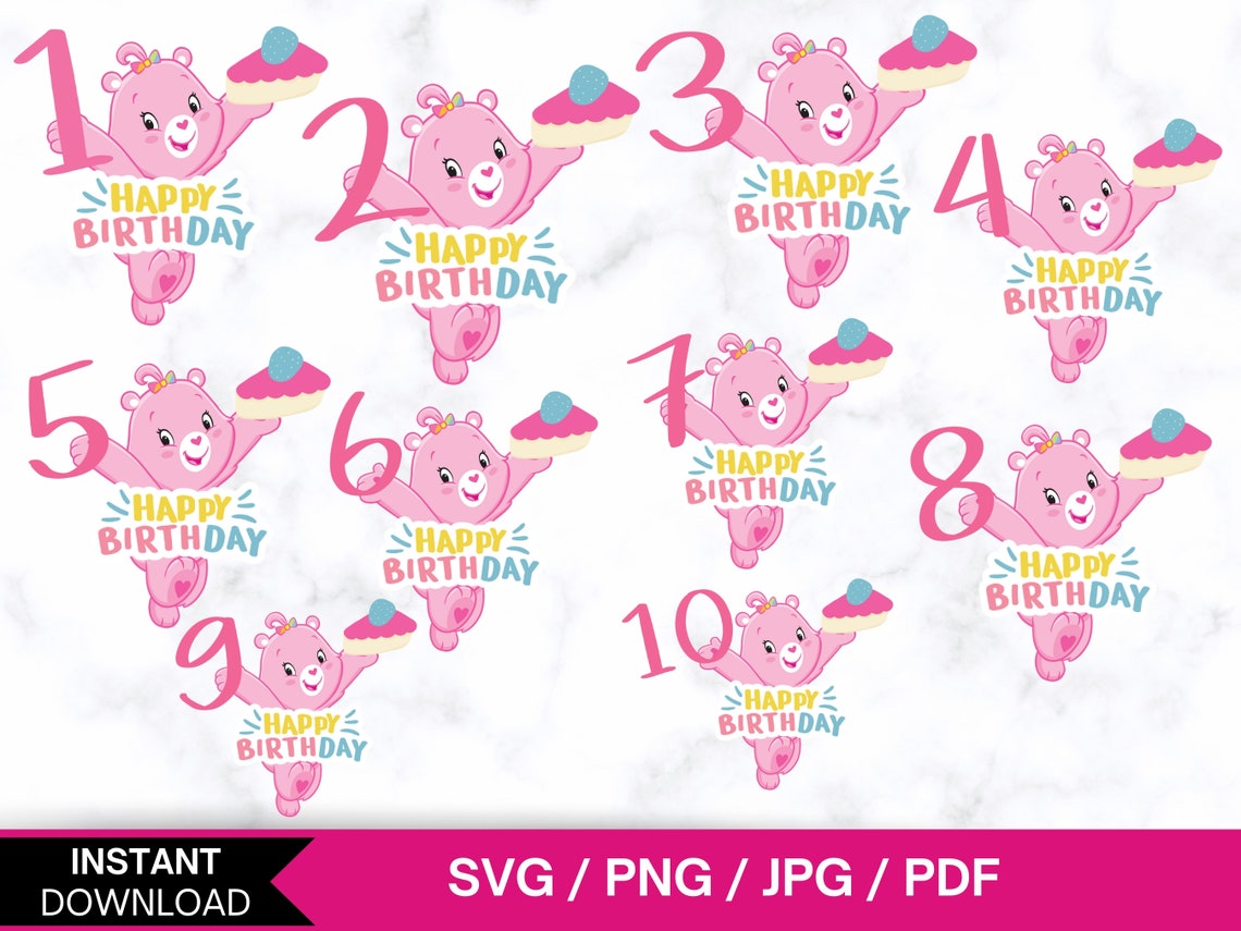 Care Bear Birthday Svg Care Bear Svg Care Bear Birthday - Etsy