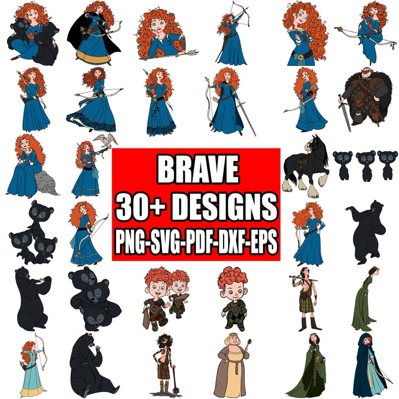 30 Designs Brave, Brave Svg, Brave Bundle SVG for Cricut, Brave Layered ...