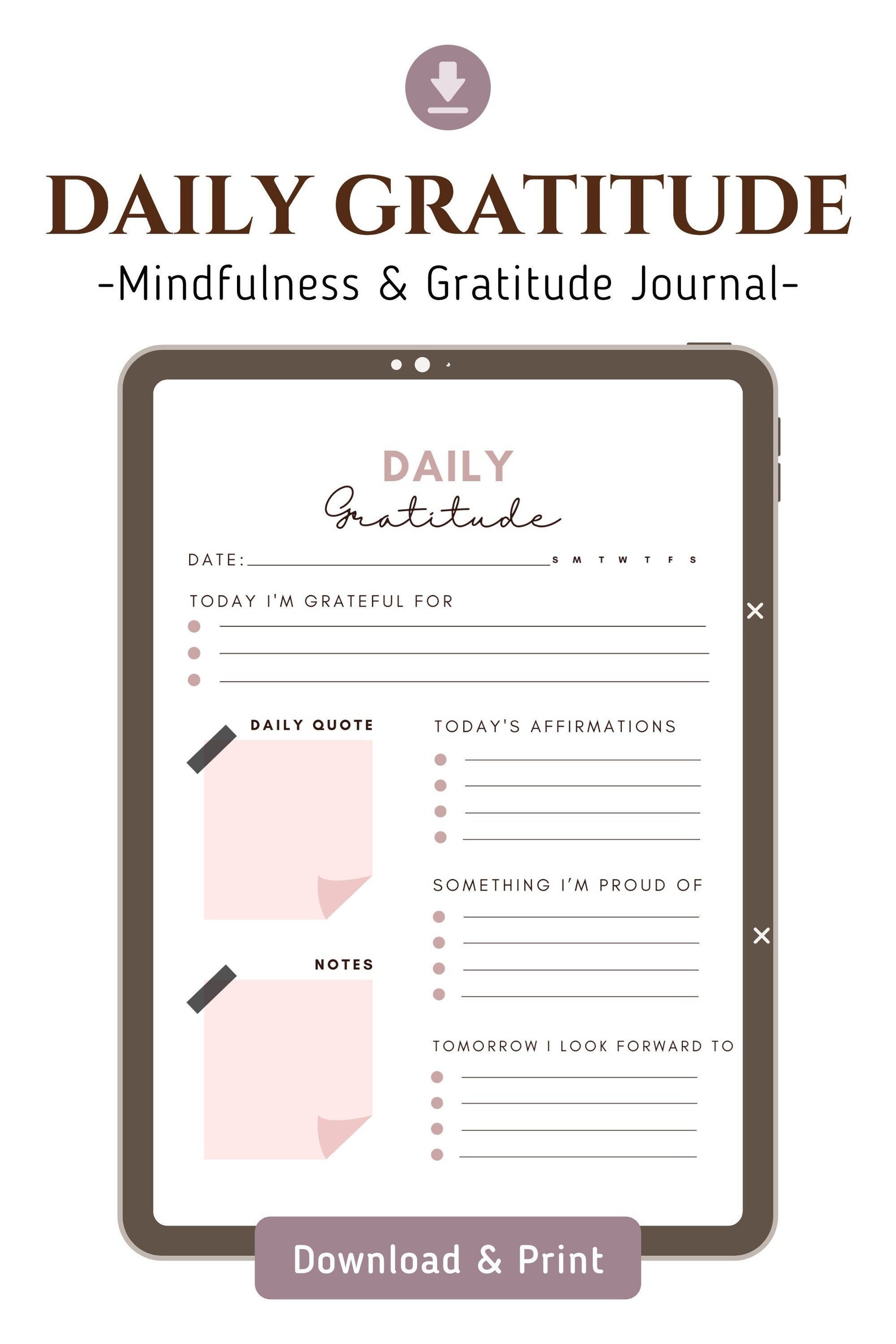 Printable Gratitude Journal Gratitude Page Daily Reflection - Etsy