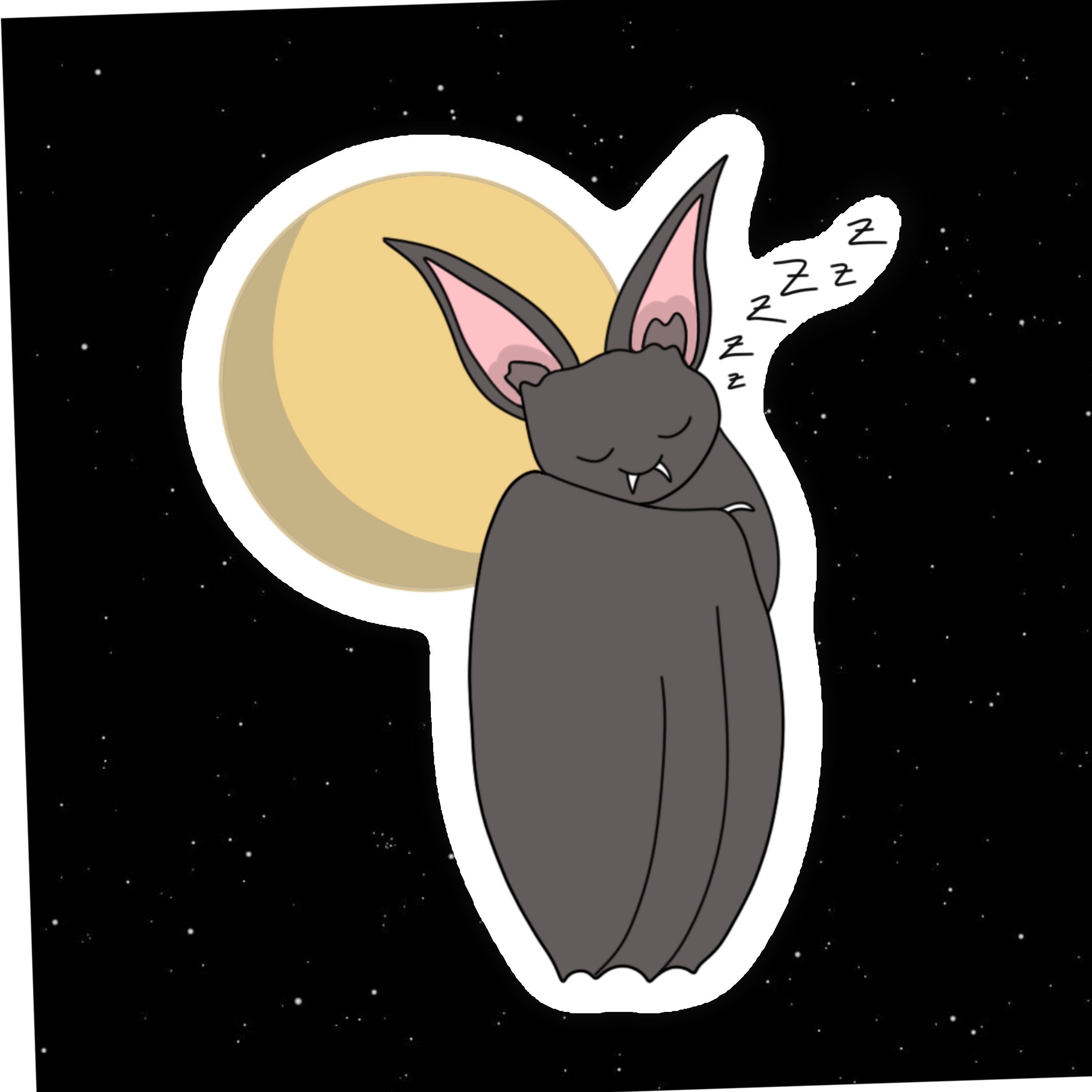 Sleepy Vlad the Vampire Bat Sticker - Etsy