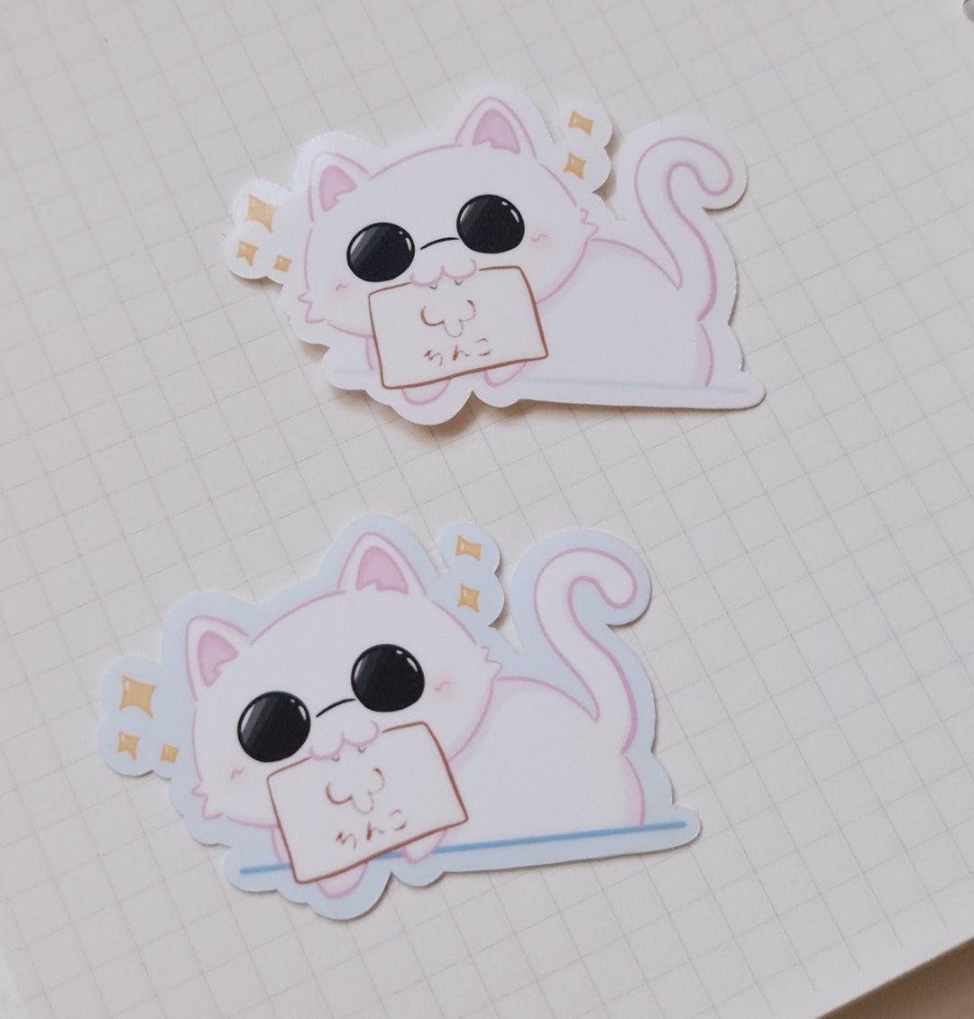 Cheeky Gojo Cat Glossy Vinyl Waterproof Sticker Blue/white Version - Etsy