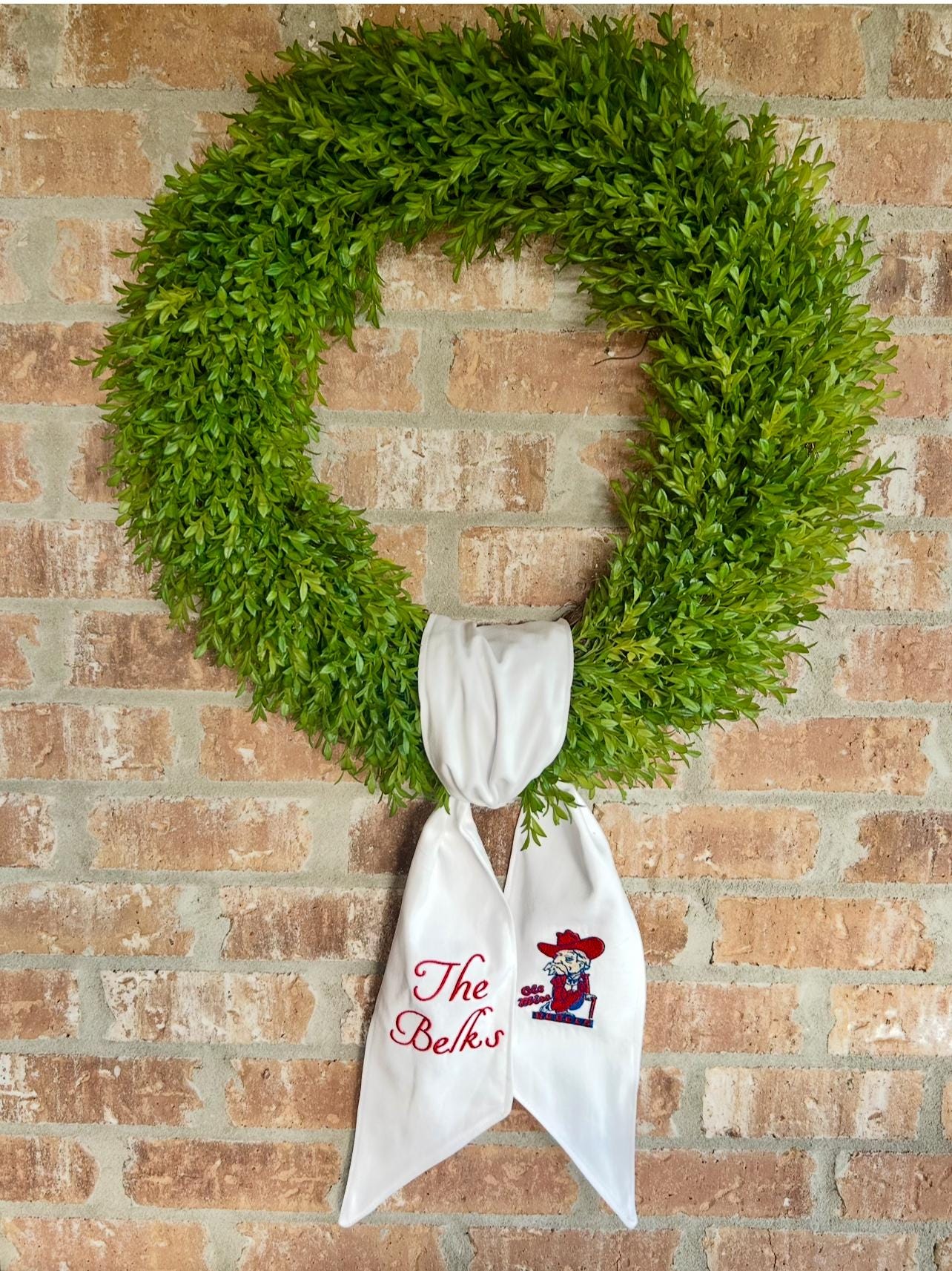 Personalized Ole Miss Rebels Wreath Sash: Embroidered Colonel Reb Decor ...