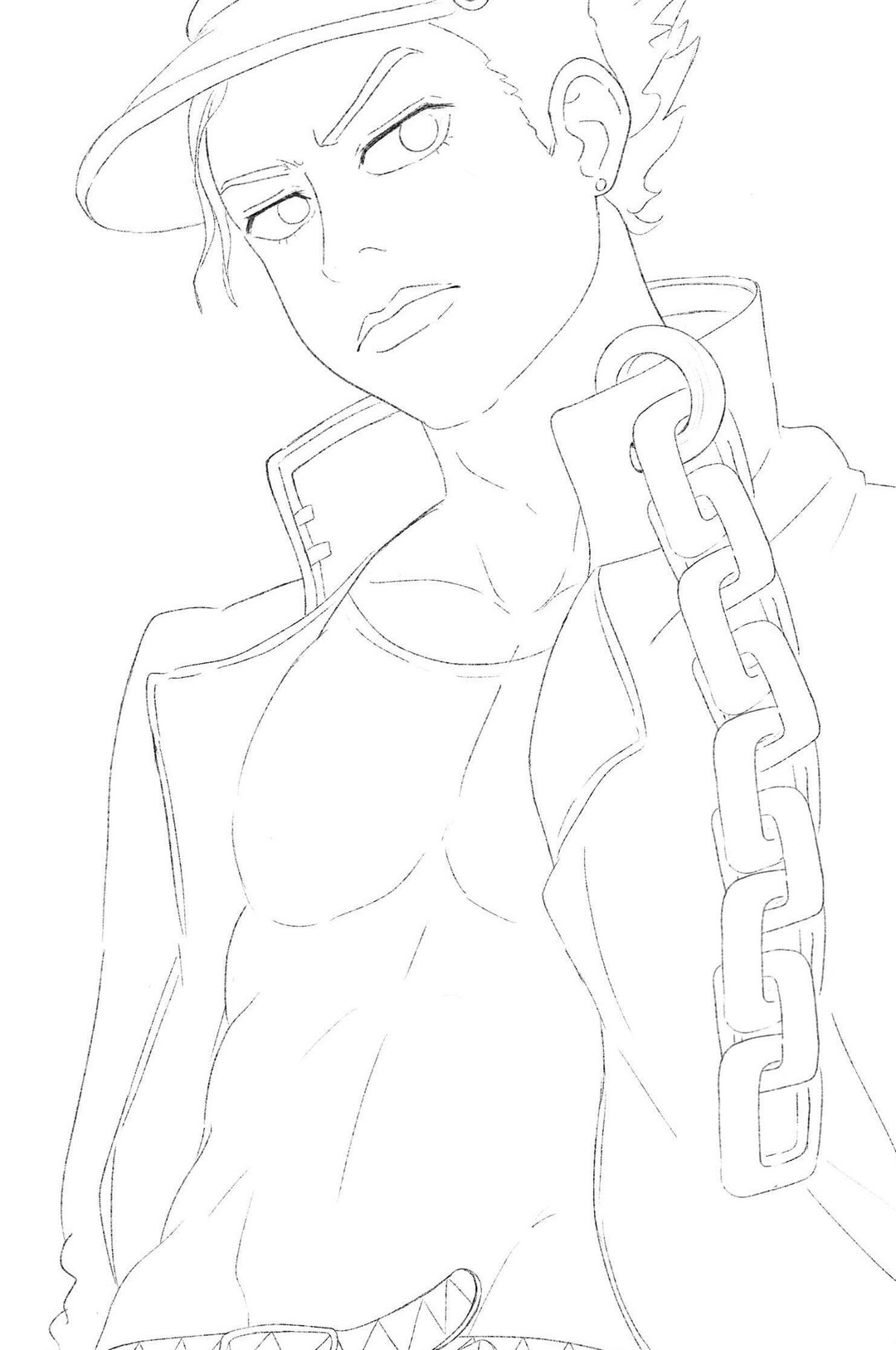 Anime Character, Outline Drawing, Coloring, Instant Download, Printable ...