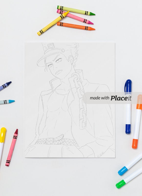Anime Character, Outline Drawing, Coloring, Instant Download, Printable ...