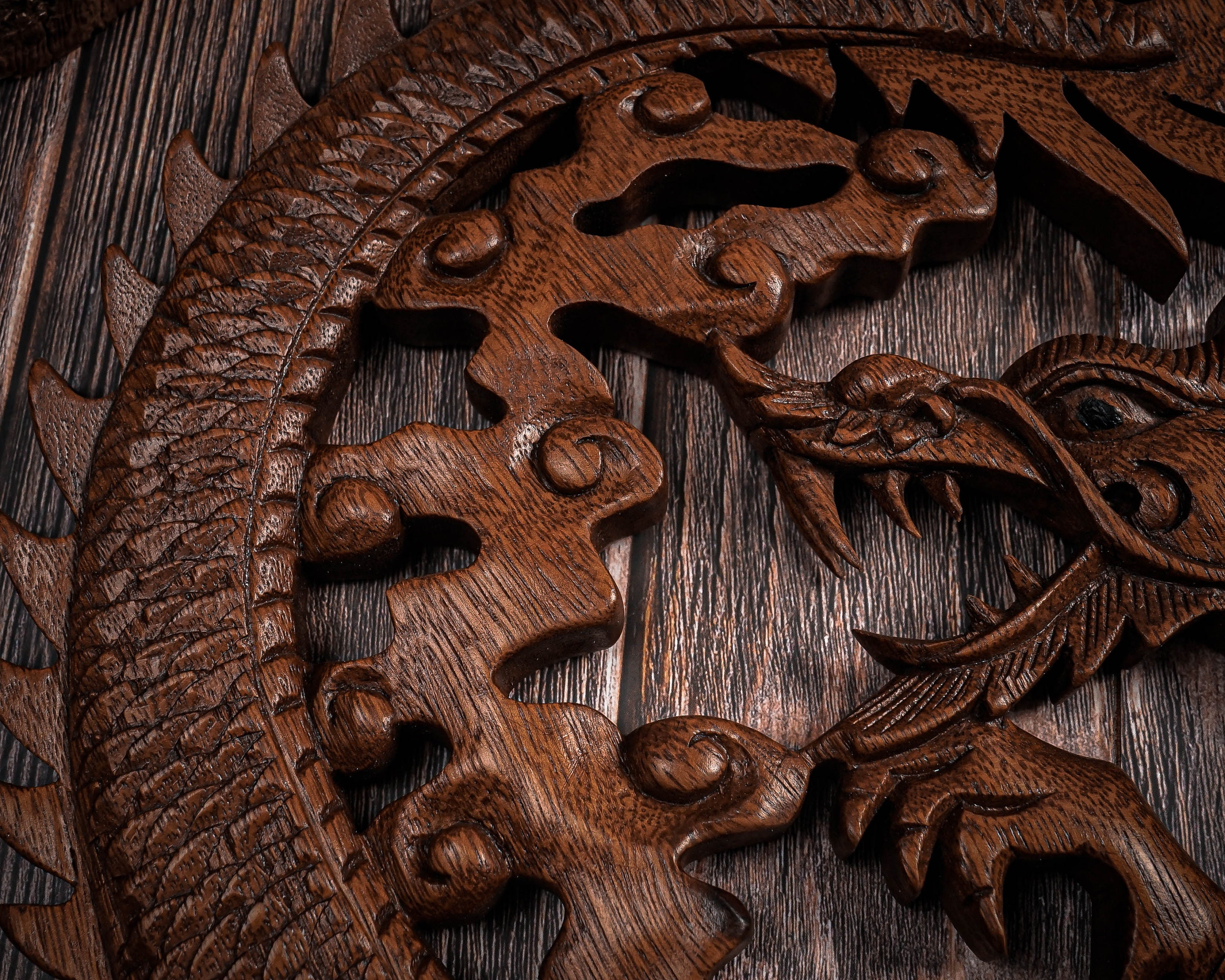 Chinese Dragon Wall Decor, Wall Art 11.5", Dragon Carving, Wood Carving ...