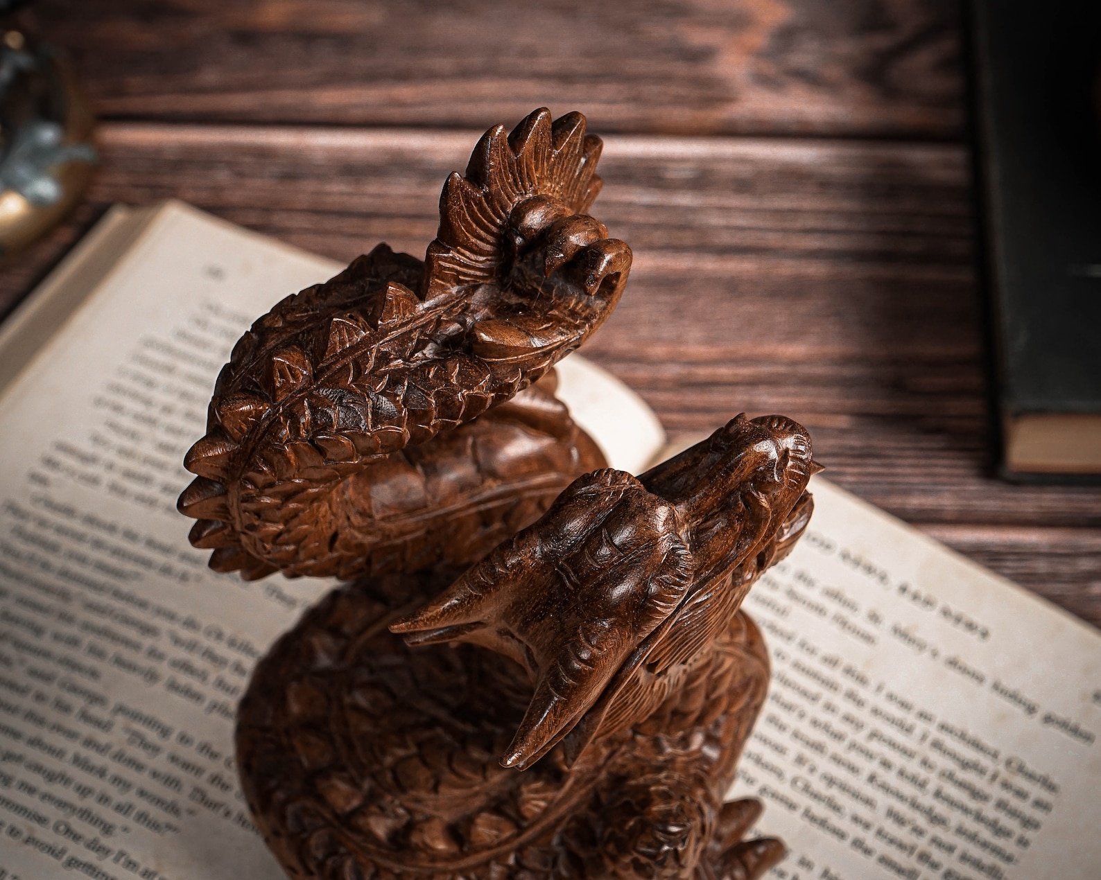 Wooden Dragon Statue 5.9 Unique Sculpture Chinese - Etsy