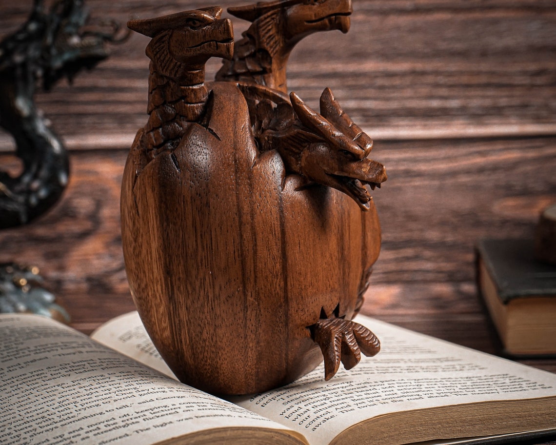 Triplets Baby Dragon Sculpture 5.7, Baby Dragon, Egg, Mystical Animal ...