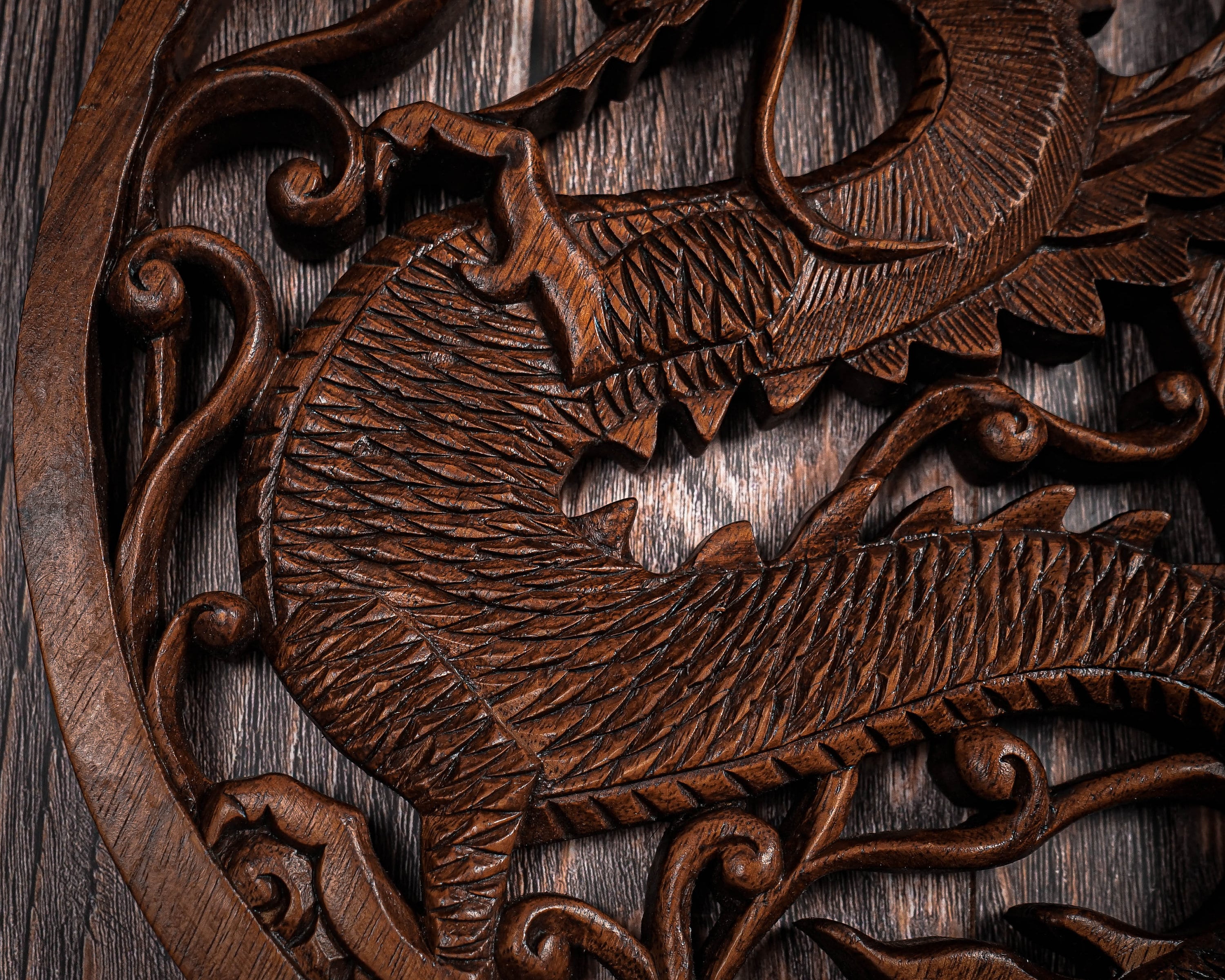 Wooden Dragon Statue 12, Wall Art, Dragon Carving, Chinese Dragon, Wood ...