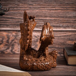 Wooden Dragon Statue 5.9", Unique Sculpture, Chinese Dragon, Mystical ...