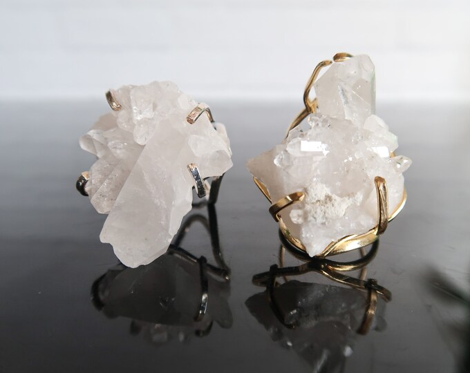 Crystal Cluster Statement Arc Rings - Etsy