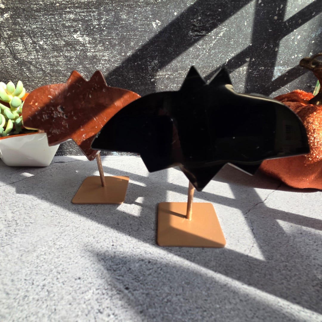 Halloween Bat Carvings With Stands - Etsy