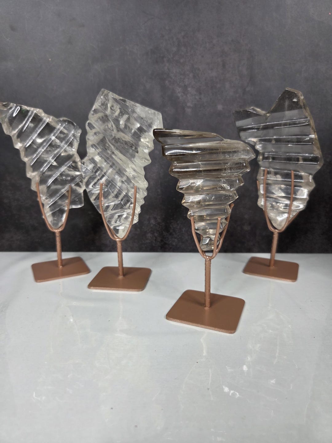 Smoky Lemurian Crystal Freeforms on Stands - Etsy