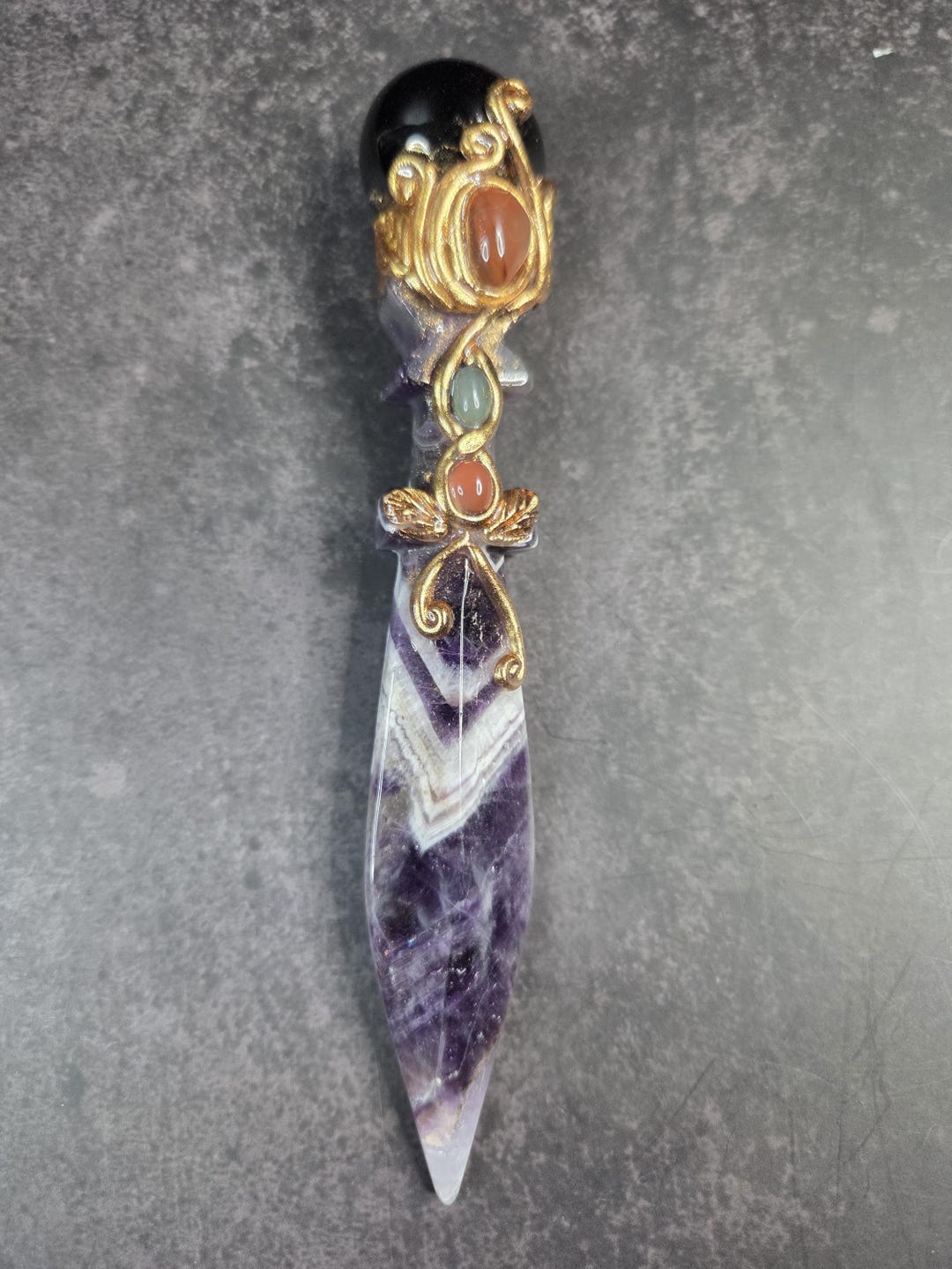 Enchanted Crystal Daggers: Carved Gemstone Magic - Etsy