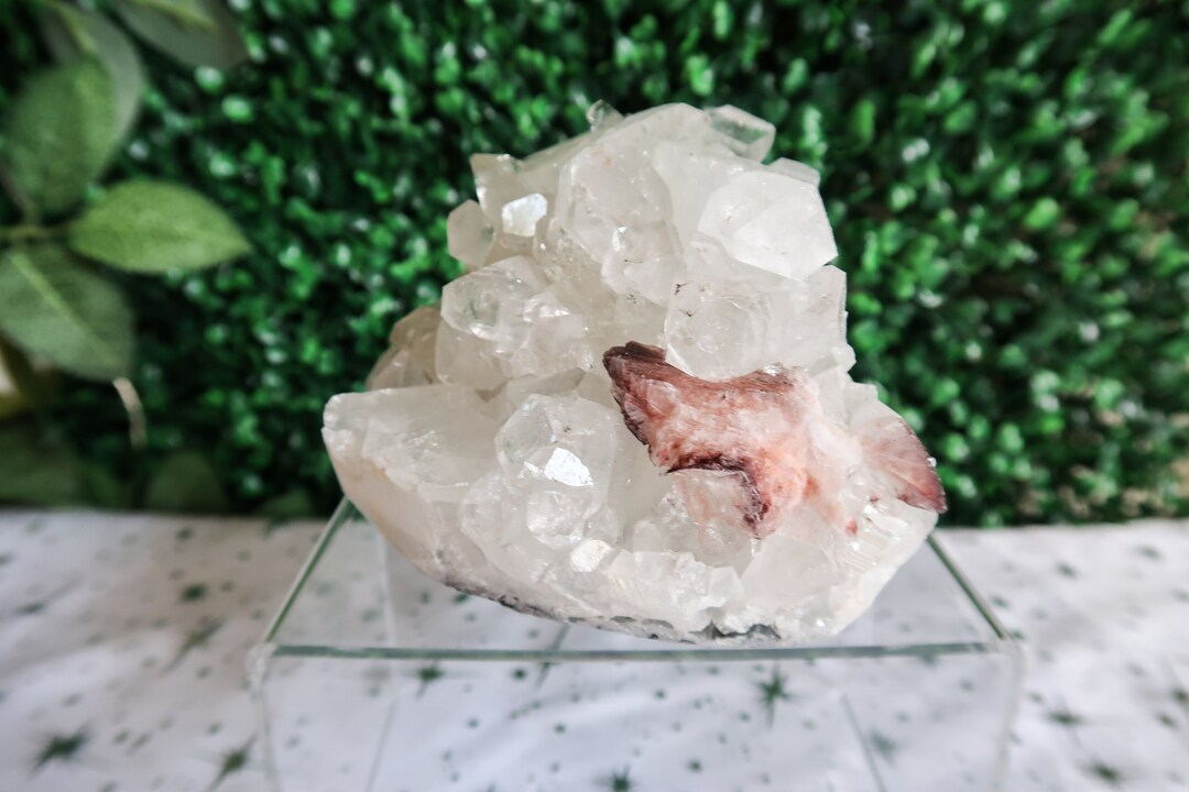 Exquisite Diamond Apophyllite Cluster Crystal With Red Stilbite - Etsy