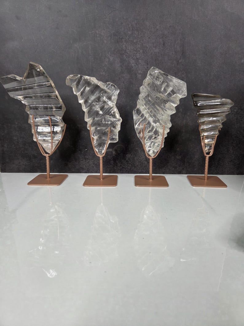 Smoky Lemurian Crystal Freeforms on Stands - Etsy