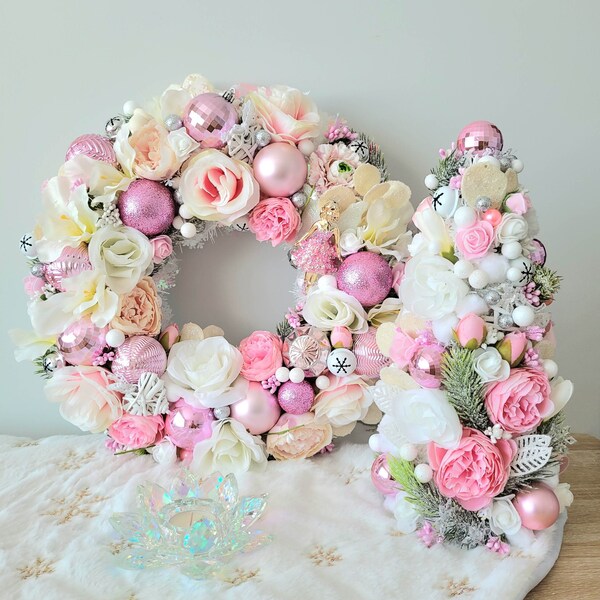 Christmas Wreath Pink - Etsy