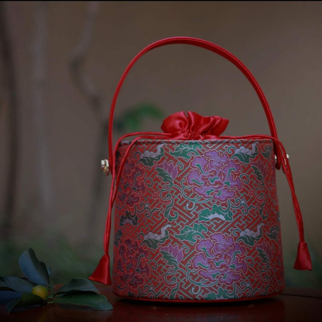 Song Brocade Bucket-shaped Handbag - Etsy