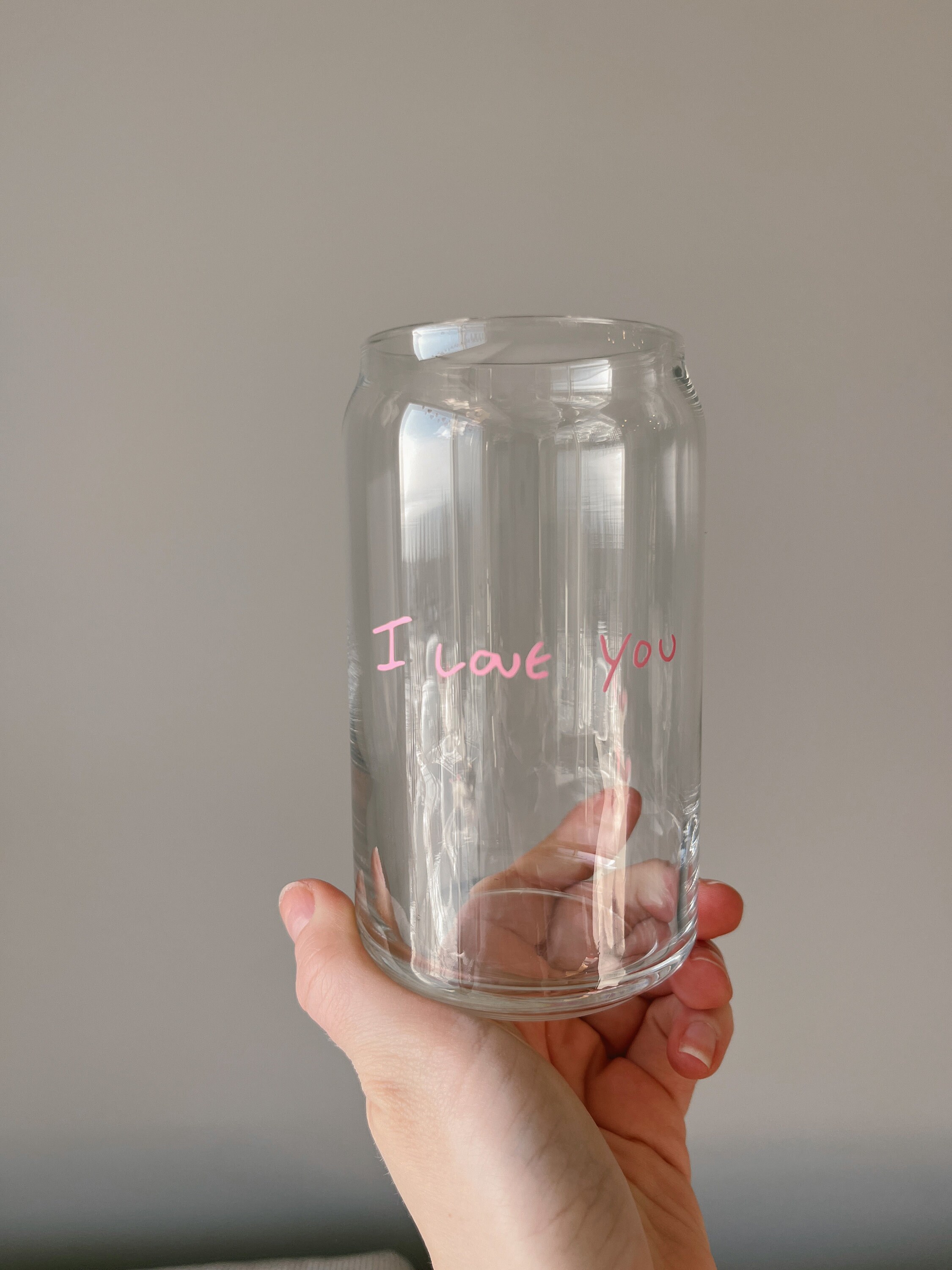 Custom Handwritten I Love You Beer Can Glass Iced Coffee Cup - Etsy