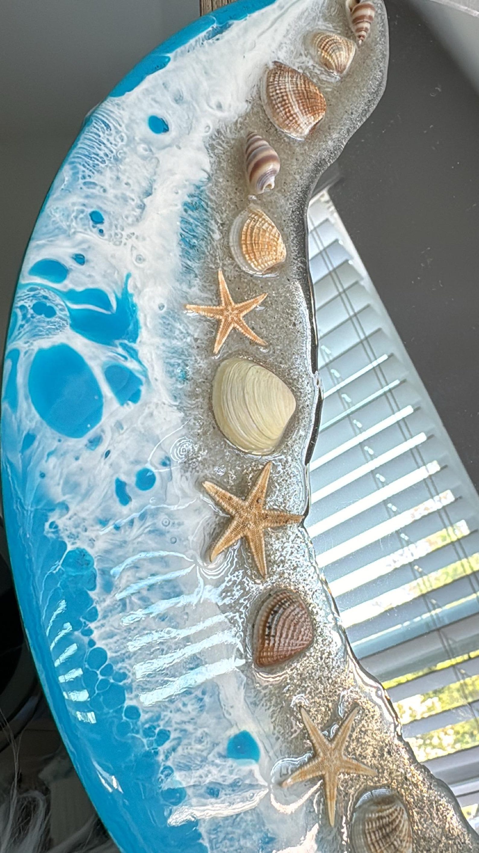 Ocean Waves Mirror| Beach Waves Acrylic Mirror| Seashells Beach Morror ...