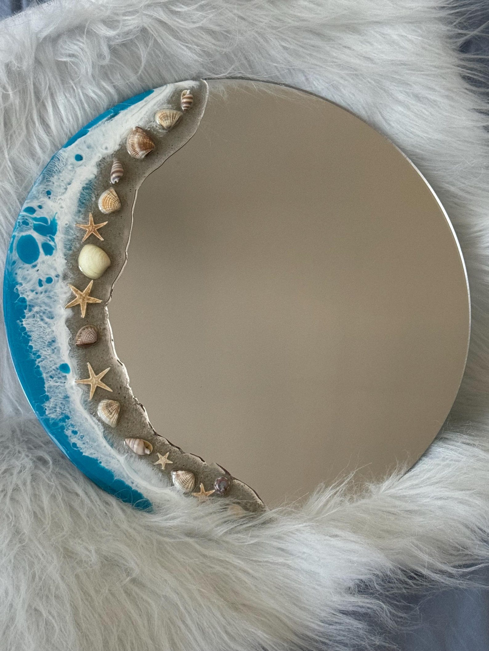 Ocean Waves Mirror| Beach Waves Acrylic Mirror| Seashells Beach Morror ...