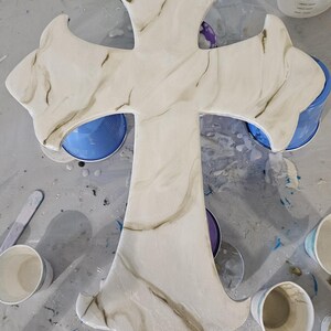 Wall Cross | White and Gold Marble Cross| Living Room Wall Art | Resin ...