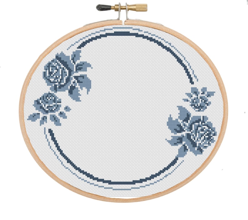 Blue Rose Border - Cross Stitch Pattern - Etsy