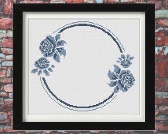 Blue Rose Cross Stitch Pattern PDF. - Etsy