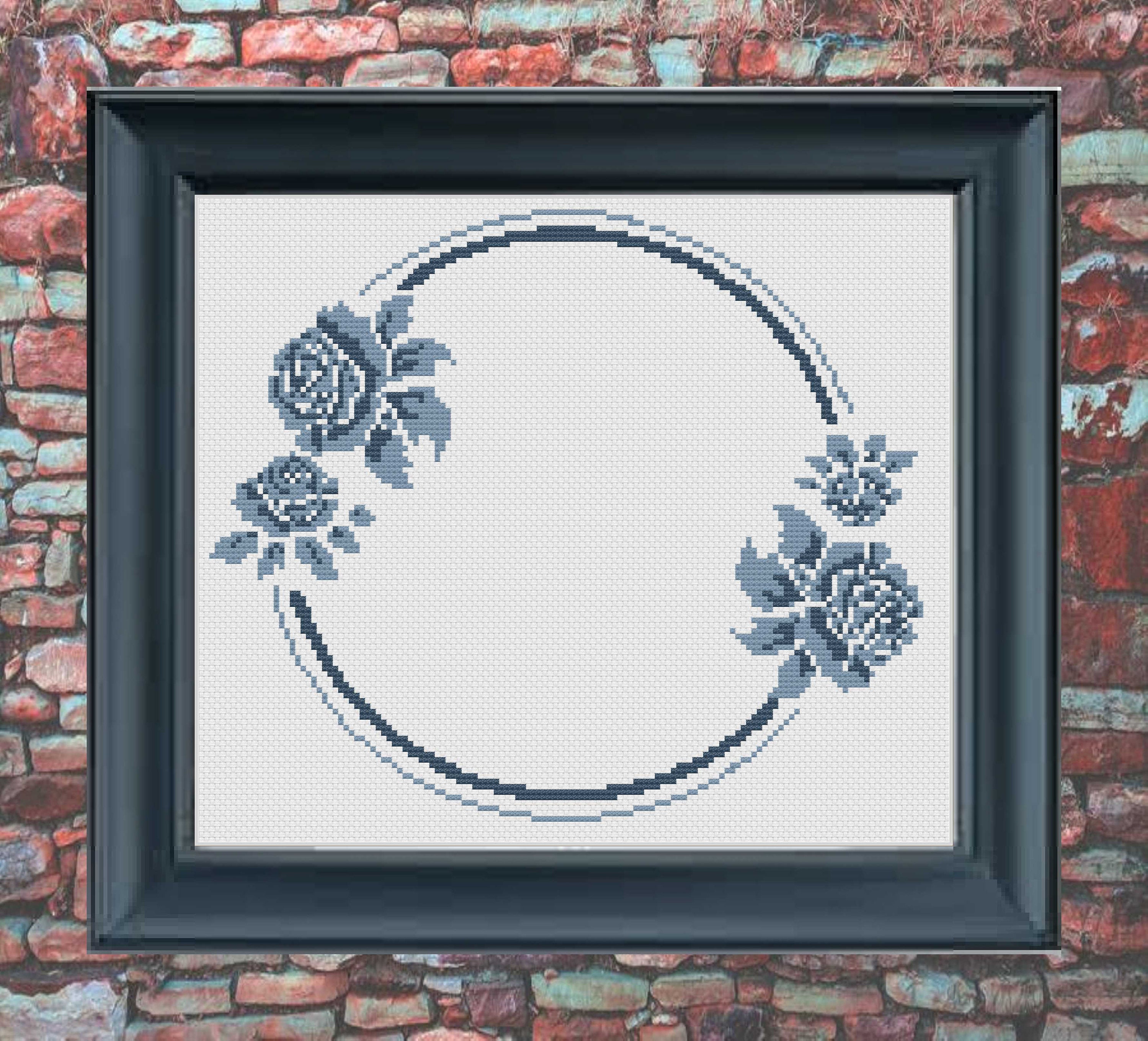 Blue Rose Border - Cross Stitch Pattern - Etsy