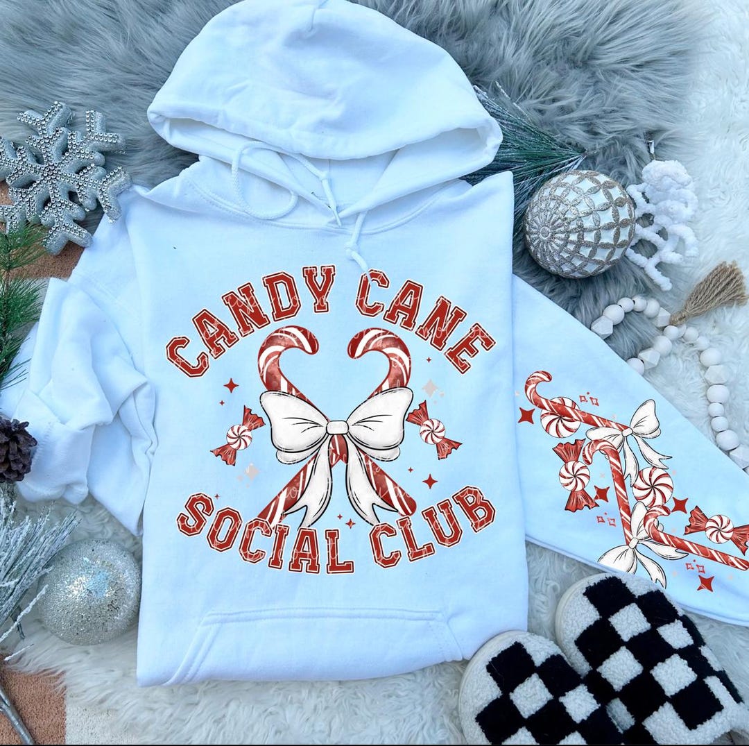 Candy Cane Social Club With Sleeve PNG Digital Download - Etsy
