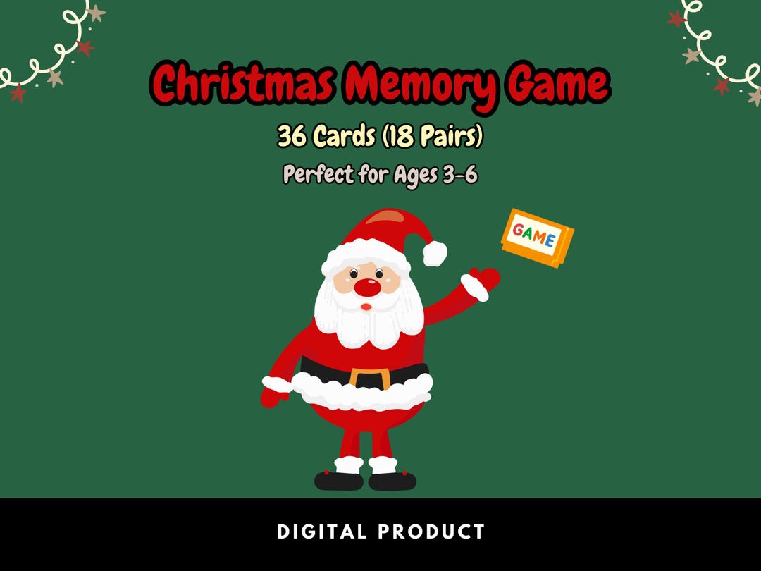 Christmas Kids Memory Game | Printable Matching Cards (digital Download ...