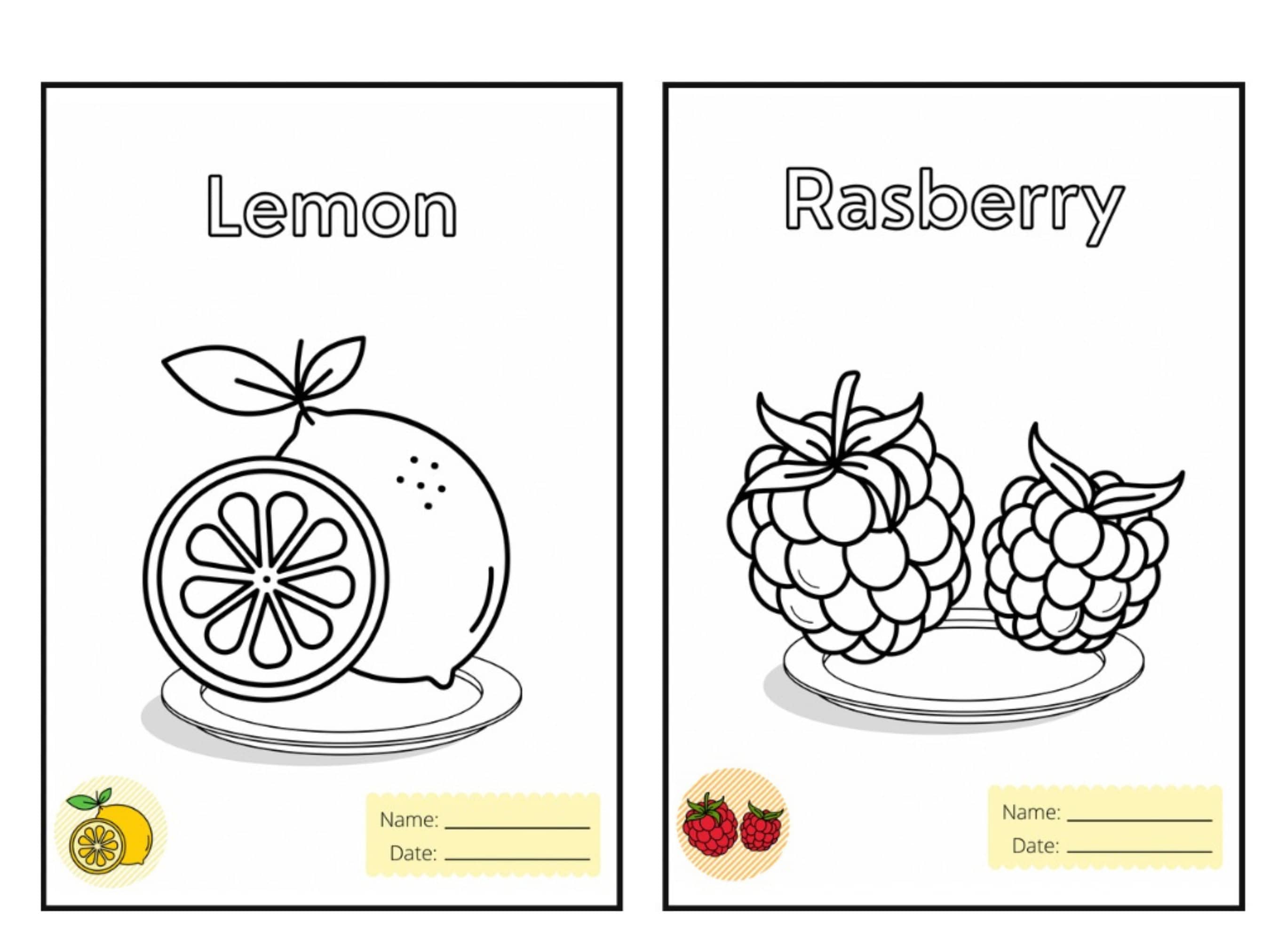 Fruits & Vegetables Coloring Pages: 35 Kids Activities (printable PDF ...