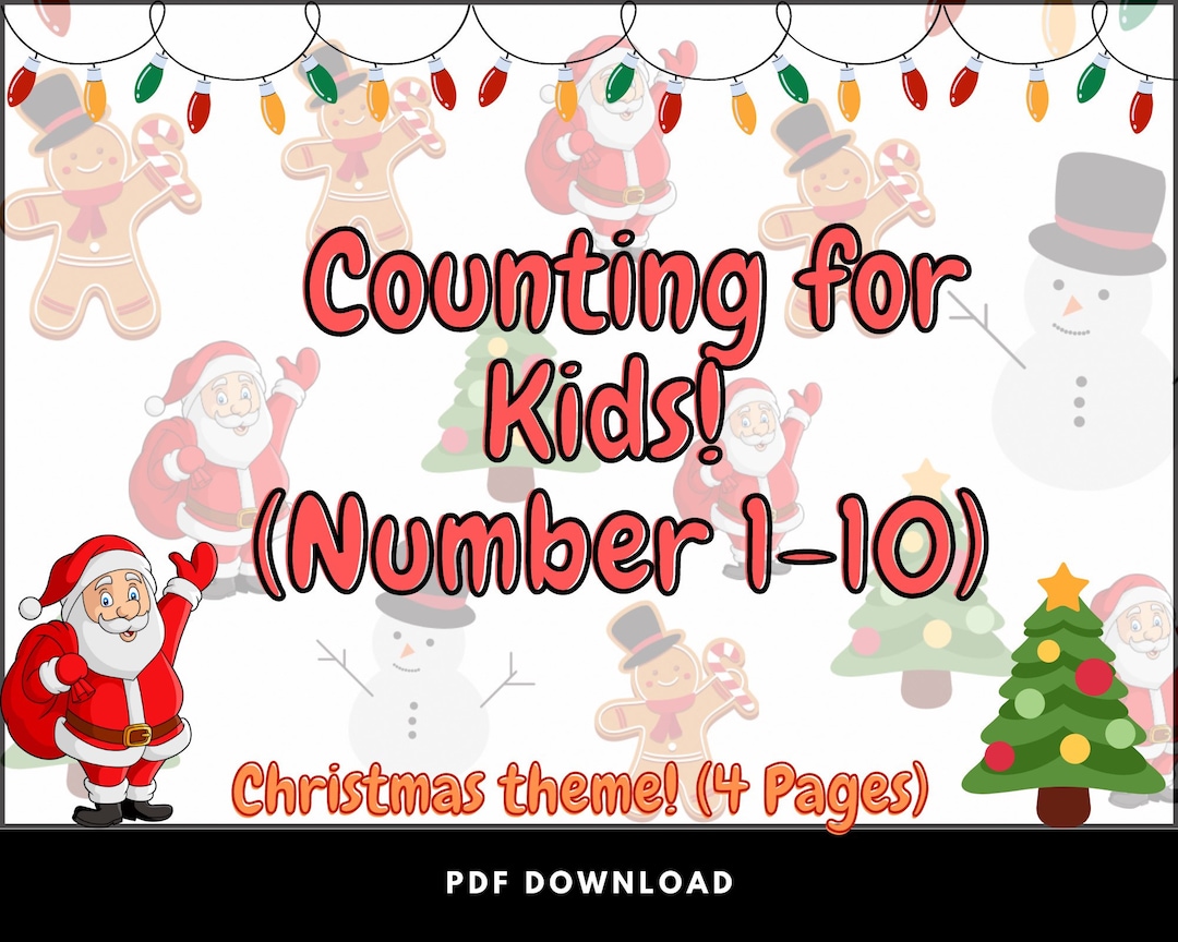 Christmas Counting for Kids! Preschool Exercises, 4 Pages From Number 1 ...