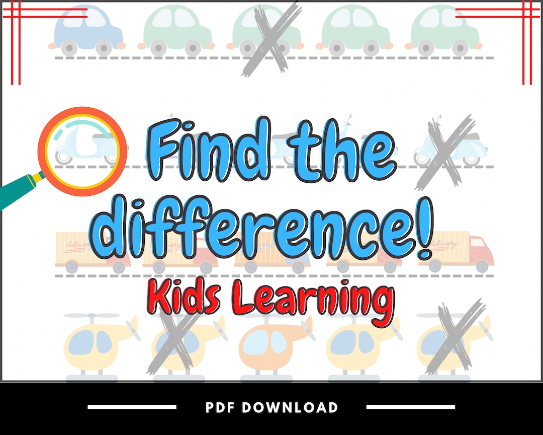 Find the Differences for Kids! Preschool Exercises | Printable PDF File ...