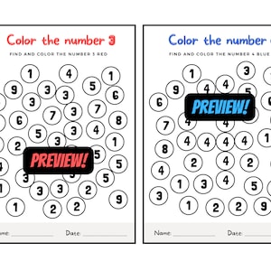 Colouring the Numbers 1-10, Exercise for Kids! Preschool Exercises, 10 ...