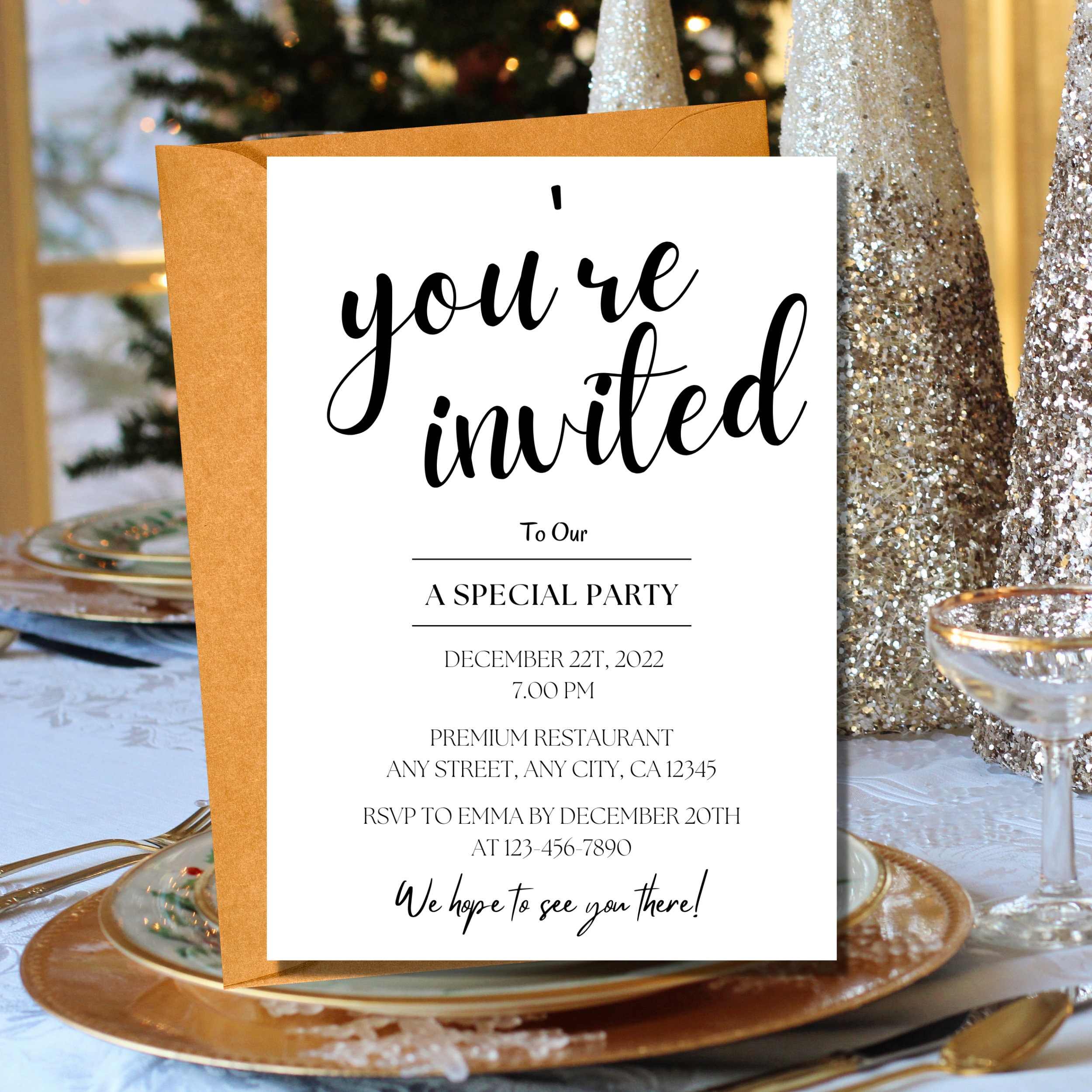 You're Invited, Party Invitation Customizable, Printable Invite, Unique Fantasy Event Card ...