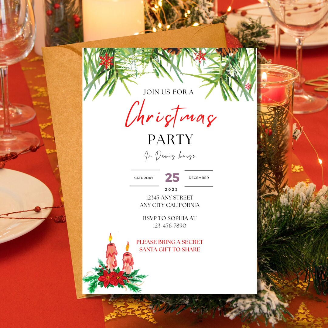 Winter Wonderland Party Invitations Snowy Holiday Invite - Etsy