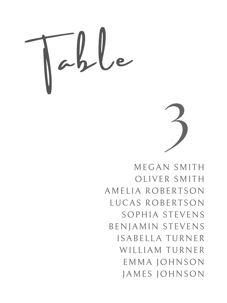 Seating Chart Cards Template Printable Editable Templett - Etsy