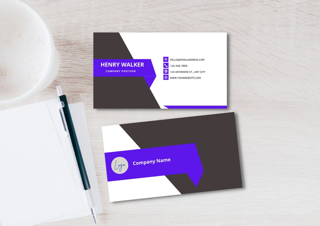 Editable and Printable Business Card Template Instant Download, Swift ...