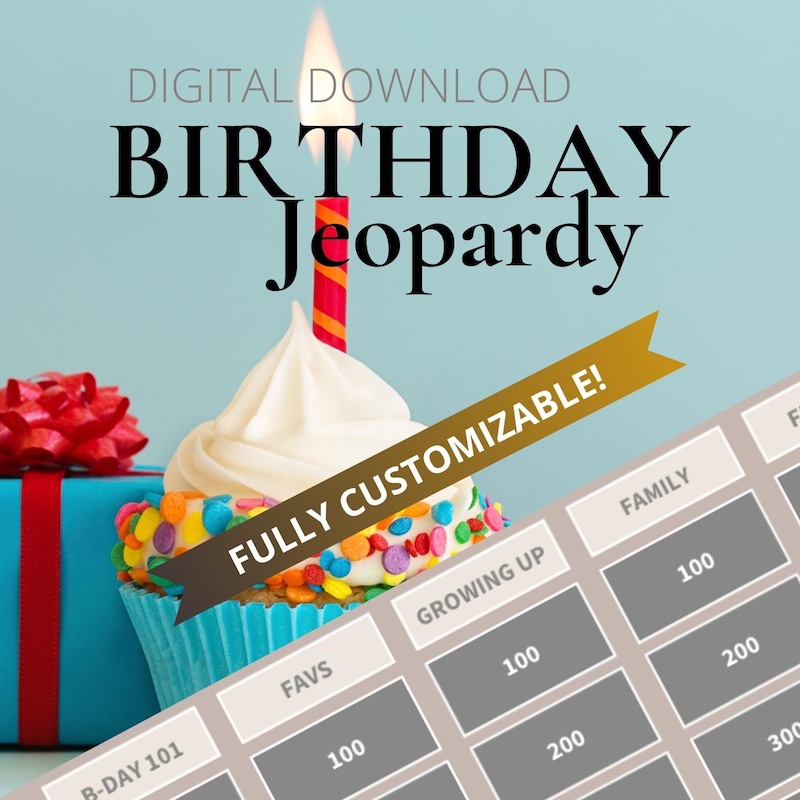 Birthday Jeopardy Canva - Etsy