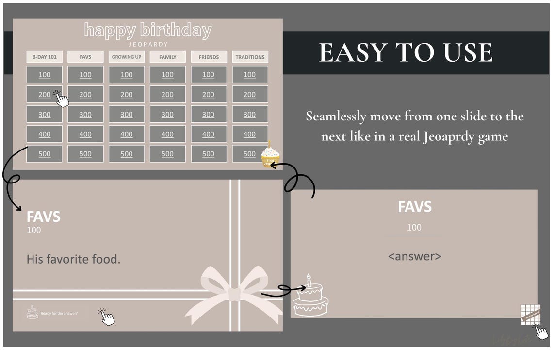 Birthday Jeopardy | Custom Birthday Party Game | Digital Download! | Customizable Birthday ...