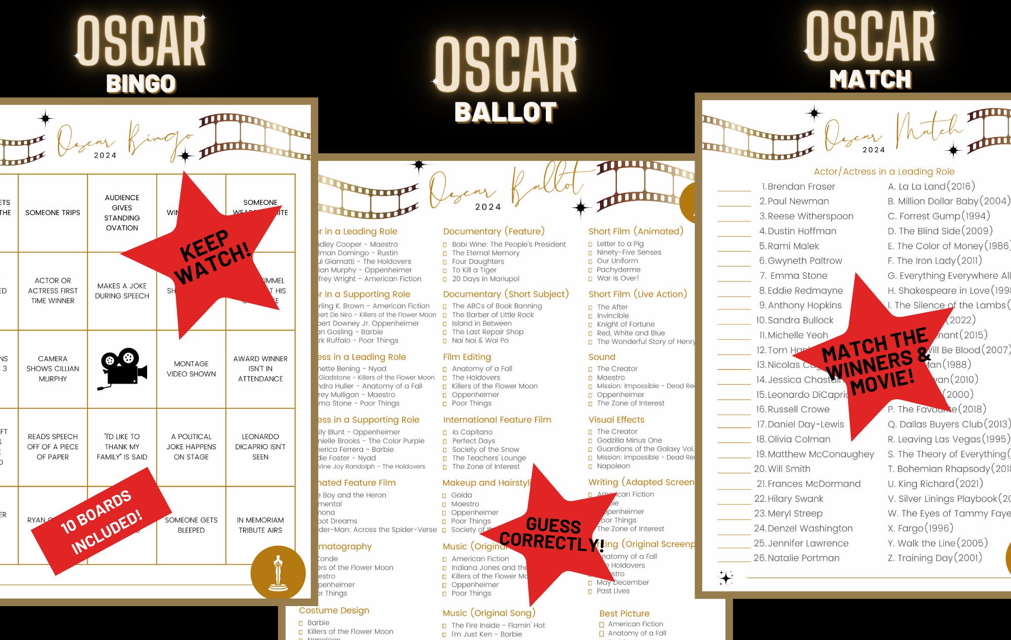 Oscar Party Games Academy Awards Party Games Movie Party Games Oscars ...
