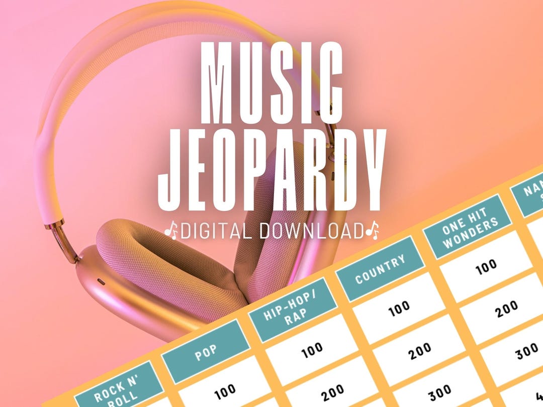 Music Jeopardy Game | Music Trivia Party Game (digital Download) - Etsy