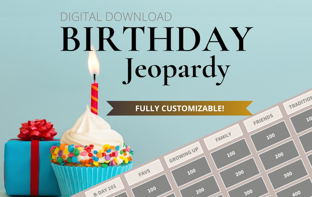 Birthday Jeopardy | Custom Birthday Party Game | Digital Download ...