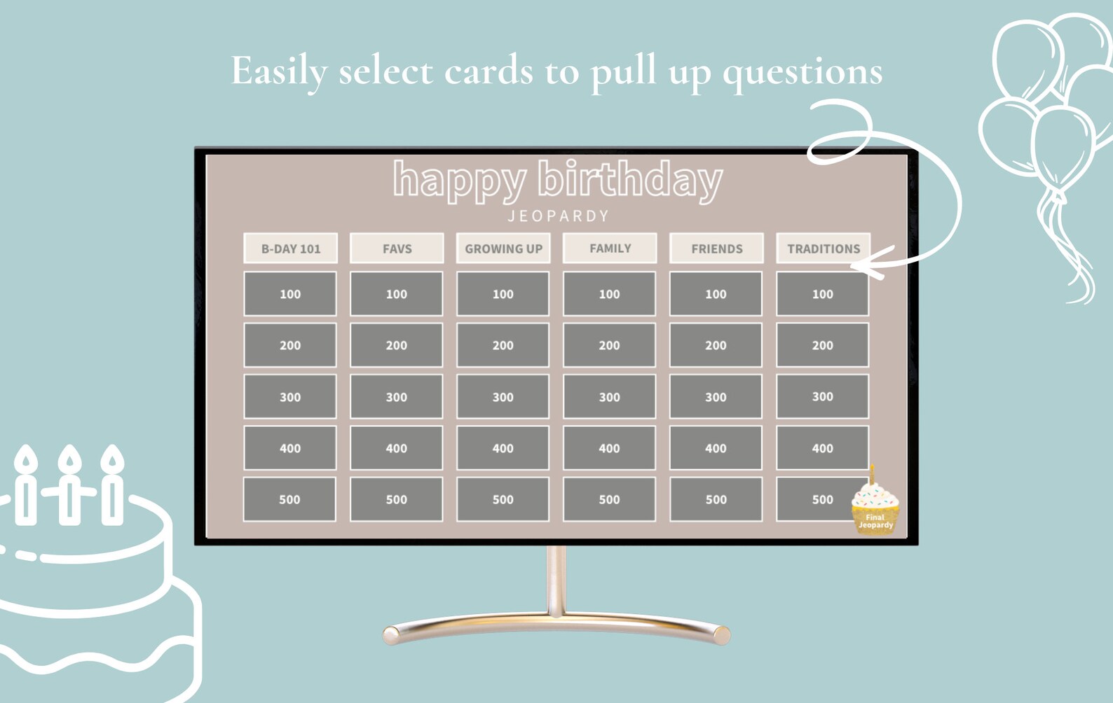 Birthday Jeopardy Custom Birthday Party Game Digital Download ...