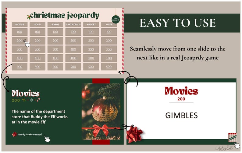 Customizable Christmas Jeopardy Game | Holiday Party (digital Download ...