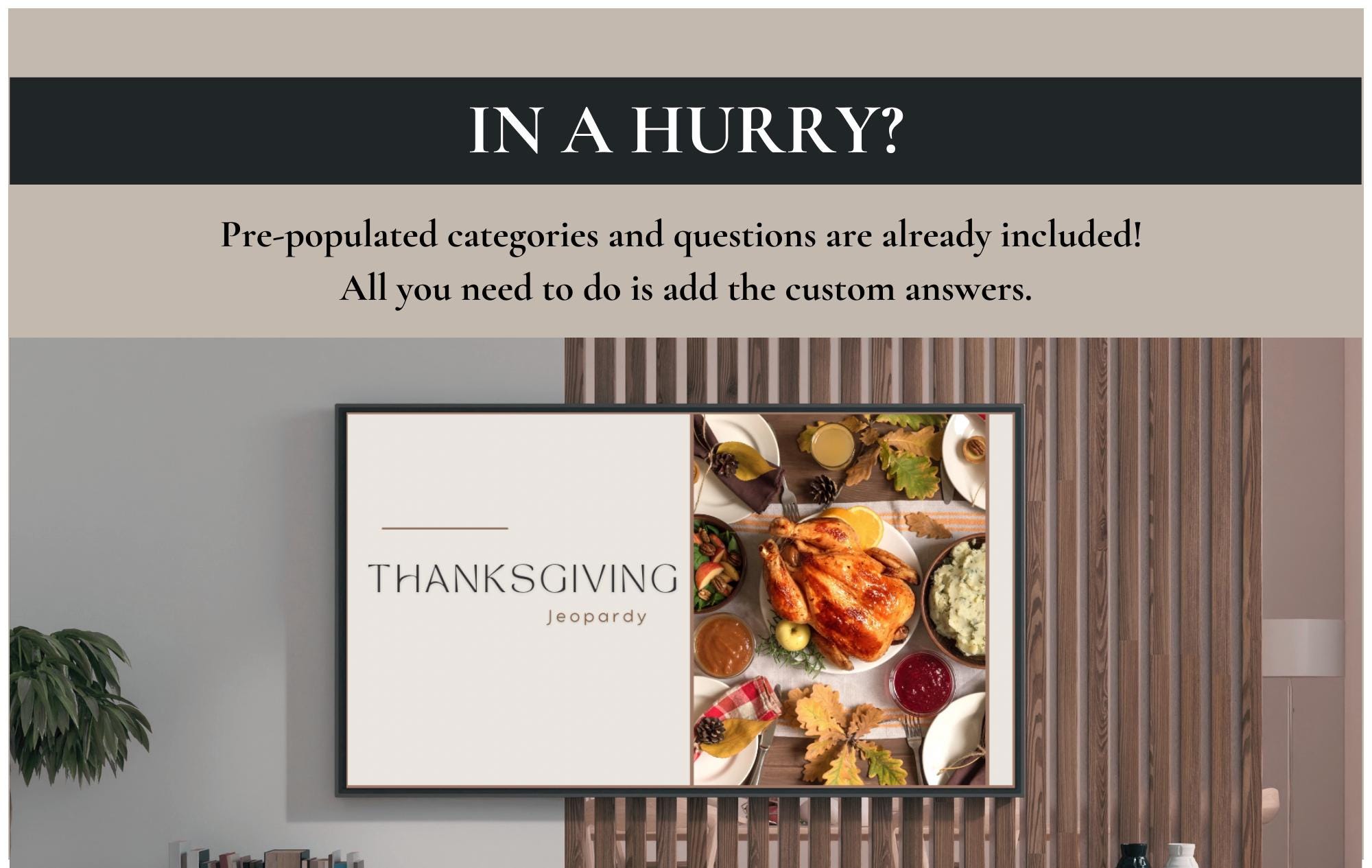 Thanksgiving Party Jeopardy Game | Friendsgiving Party (digital ...