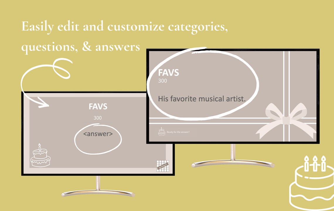 Birthday Jeopardy Custom Birthday Party Game Digital Download Customizable Birthday Jeopardy ...