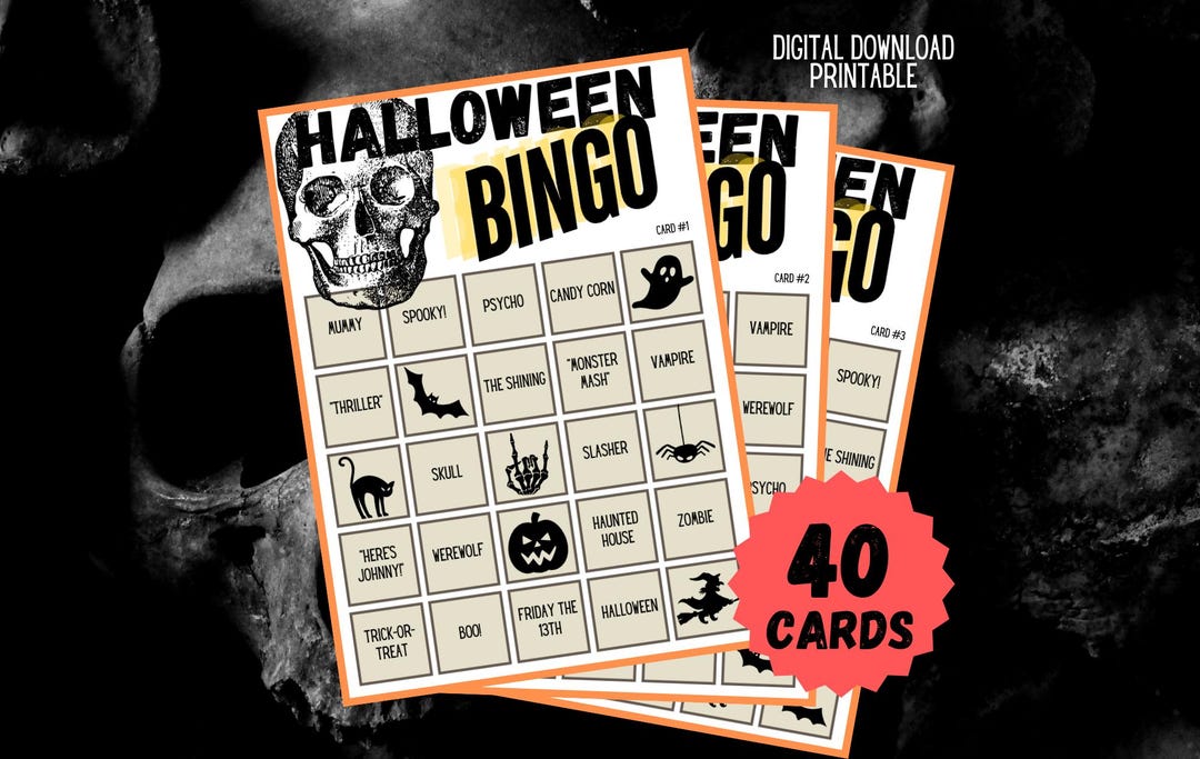 Halloween Bingo Game | 40 Cards (printable) - Etsy